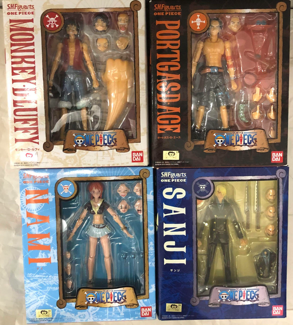Bandai One Piece SHF S.H.Figuarts Luffy Ace Nami Sanji 4 Action Figure ...