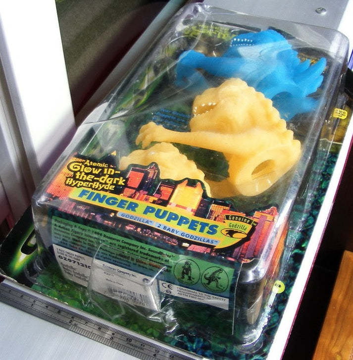Resaurus 1998 Godzilla Finger Puppets Atomic GID Hyper Hyde Trading Co ...
