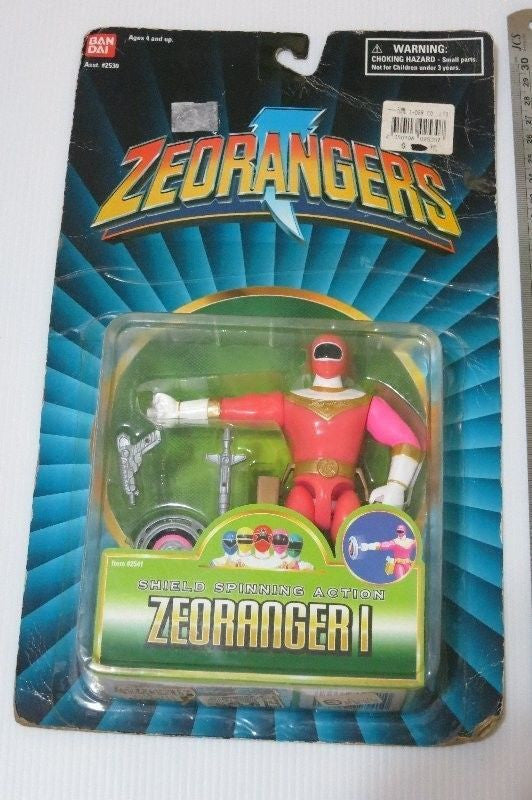 Bandai 1996 Power Rangers Zeo Ohranger Pink Shield Spinning Action Fig ...